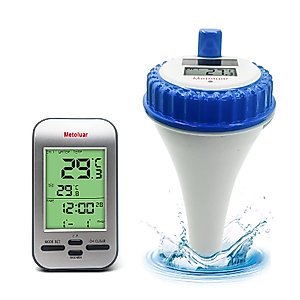 Pool Thermometer, Wireless Floating Easy Read, Solar Remote Digital Outdoor Floating Thermometers for Swimming Pool, Bath Water, and Hot Tubs