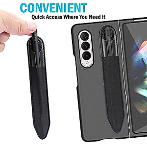 Universal Stylus Holder, [2-Pack] Nakedcellphone Sleeve Carrying Case Slot for Samsung Galaxy S-Pen Fold Pro - Adheres to Phone, Tablet, Z Fold 3, Z Fold 4, Z Fold 5, S21 Ultra 5G, Case, etc