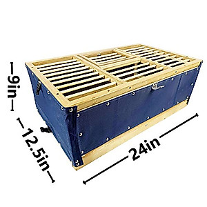 Pigeon cage Foldable Wooden Transportation Cage for Racing Pigeon Poultry cage Portable Takeout Transport Pigeon Flying Cage Homing Chicken Poultry Transportation Coop. Size 24×12.5×9in