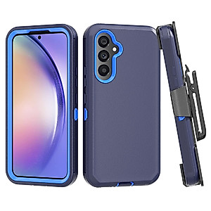 TASHHAR Phone Case for Samsung Galaxy A54 5G case,Heavy Duty Hard Shockproof Armor Protector Case Cover with Belt Clip Holster for Samsung A54 5G 2023 Phone Case (Navy Blue)