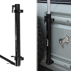 Maiker Antenna Mount & Tailgate Hinge Mount Single Flag Compatible with Ford Bronco 2021 2022, Aluminum, No Drilling(Black)