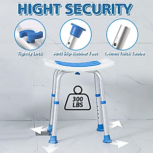 FSA/HSA Eligible Shower Chair for Inside Shower, Shower Stool with Free Bath Loofah, Tool-Free Assembly Shower Seat for Bathtub, Shower Bath Chairs for Seniors/Disabled by DUALECO
