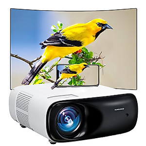 ABoolon Outdoor Projector Projector with WiFi and Bluetooth,Projector 4K Support 500" Display,4P/4D Keystone Correction,50%Zoom,PPT, Compatible TV Stick,iOS,Android,Win