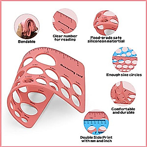Nipple Rulers for Flange Sizing 4PCS, Breast Pump Shield Nipple Measurement Tool for Flanges with 2 Soft Rulers, Circle Templates Ruler for New Mothers, Silicone, Double Side Print, 100% BPA Free