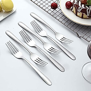 Gymdin 24 Pieces Dinner Forks, Forks Silverware(8 inches), Silverware Forks, Food Grade Stainless Steel Flatware Forks, Mirror Polished & Dishwasher Safe, Using for Home, Restaurant or Kitchen