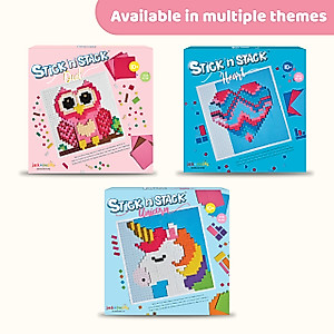 STICK 'N' STACK Mosaic Arts and Crafts for Kids and Adults with 3D Foam Stickers, Owl Design, Mess-Free Kids Craft Kit for Striking 3D Art, Makes Unique Owl Gifts for Girls and Boys Ages 10+