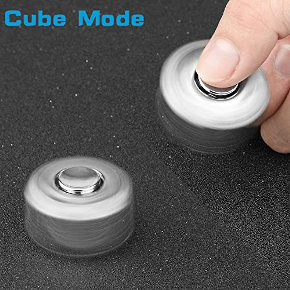 Fidget Cube, Fidget Hand Finger Spinners Metal 2 in 1,Transformable Fidget Spinner Focus EDC Stress Relief Fidgets Toys Fingertip Gyro Stress Relief Gift for Kids Adults Friends (Black)