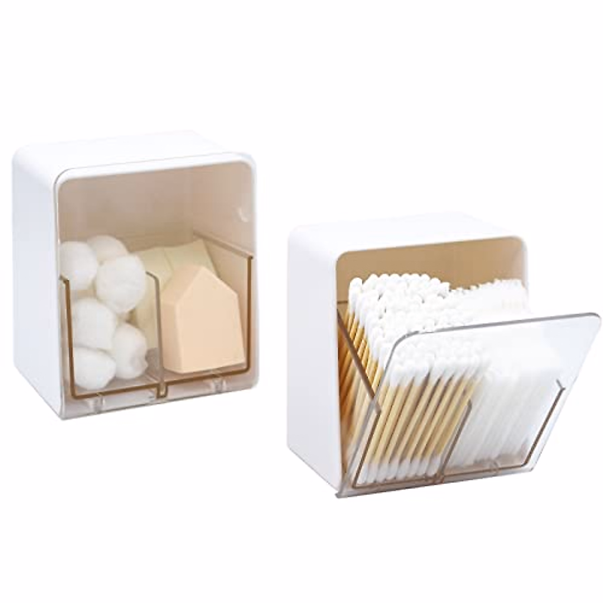 Artilife Bathroom Qtip Holder Canisters for Cotton Swabs, Cotton Balls, Cotton Rounds, Vanity Countertop Storage Organizer Container (1 Pack)