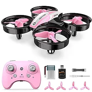 Holy Stone Mini Drone for Kids 8-12 and Beginners HS210 Pink RC Nano Quadcopter Indoor Drone with Circle Fly, Auto Hovering, 3D Flip, and Headless Mode, Great Gift Toy for Boys and Girls