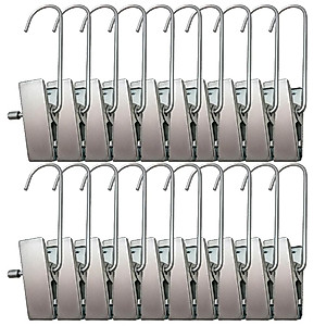Koobay Boot Hangers Clips Hanging Laundry Hooks Clothes Pins Hanger with Clip, Portable Home Travel Hangers Drying Clips for Socks Towels Shoes Clamps,Heavy Duty Closet Hanger Organizer (20 Pack)