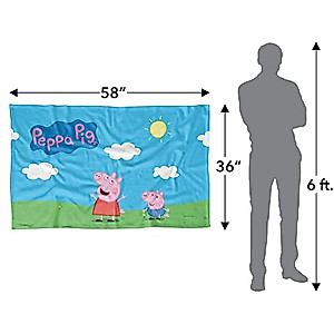 LOGOVISION Peppa Pig Blanket, 36"x58" Peppa and George Sunny Day Fleece Blanket