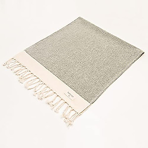 BAROOGA Turkish Hand Towel (Set of 2) for Kitchen and Bathroom | 100% Cotton, 18 x 38 Inches | Prewashed Decorative Peshtemal Towel for Face, Hand, Hair, Yoga, Dishcloth, Tea Towel (Kale Green)