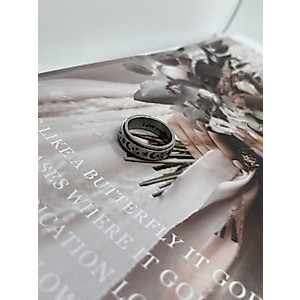 AKEL DOAP Personalized Spinner Rings for Anxiety Stainless Steel for Women Sun Moon and Star Statement Ring Fidget Rings for Anxiety for Men Engraved Name Rings for Mom (Style 4)