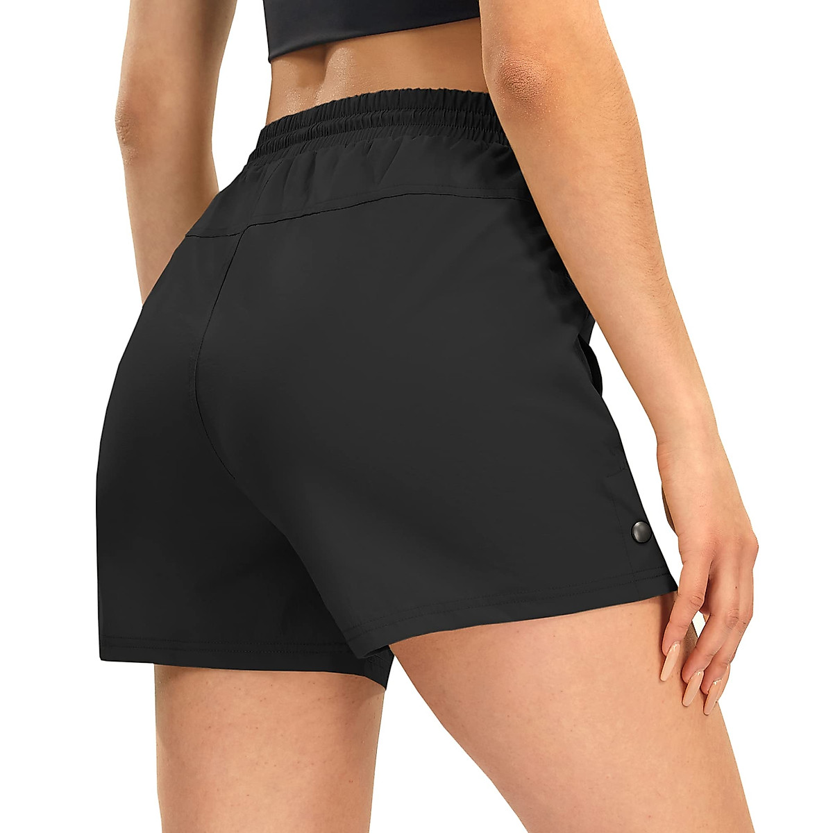 AFITNE Women's Hiking Shorts Quick Dry Lightweight Golf Active Water Shorts with Pockets for Work Outdoor Camping Fishing Black L
