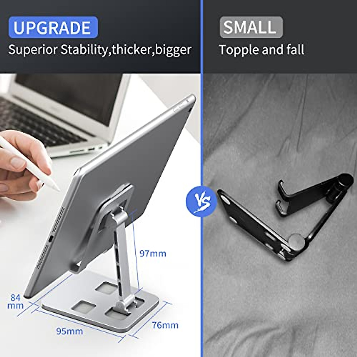 Sakya Folding Cell Phone Stand, Fully Adjustable Desktop Phone Holder Cradle Dock Compatible with Phone 14, Plus, Pro, Pro Max, 13 12 X XS,Android Smartphone, Pad (7-12"), Desk Accessories Upgrade