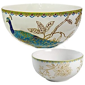 222 Fifth Replacement 5.5 " Diameter Salad Cereal Bowl PEACOCK GARDEN (quantity: 1 New Bowl)