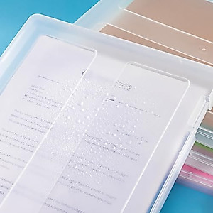 Udefineit 8PCS Clear A4 File Portable Project Case, 12.6x9.5in Plastic Scrapbook Paper Storage File Box, Plastic Document Case Office A4 Paper Storage Container Magazine Photo Protector File Holder
