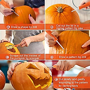 Pumpkin Carving Kit Tools Halloween, CHRYZTAL 13PCS Professional Heavy Duty Carving Set, Stainless Steel Double-side Sculpting Tool Carving Knife for Halloween Decoration Jack-O-Lanterns