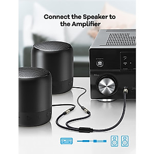 VIOY Headphone Splitter 1/4 inch TRS Male to Dual 3.5 mm 1/8 Female [Braided & Gold Plated] Audio Y Cable Adapter for Amplifiers, Guitar Amp, Keyboard Piano, Mixer 9.8 inch/25 cm