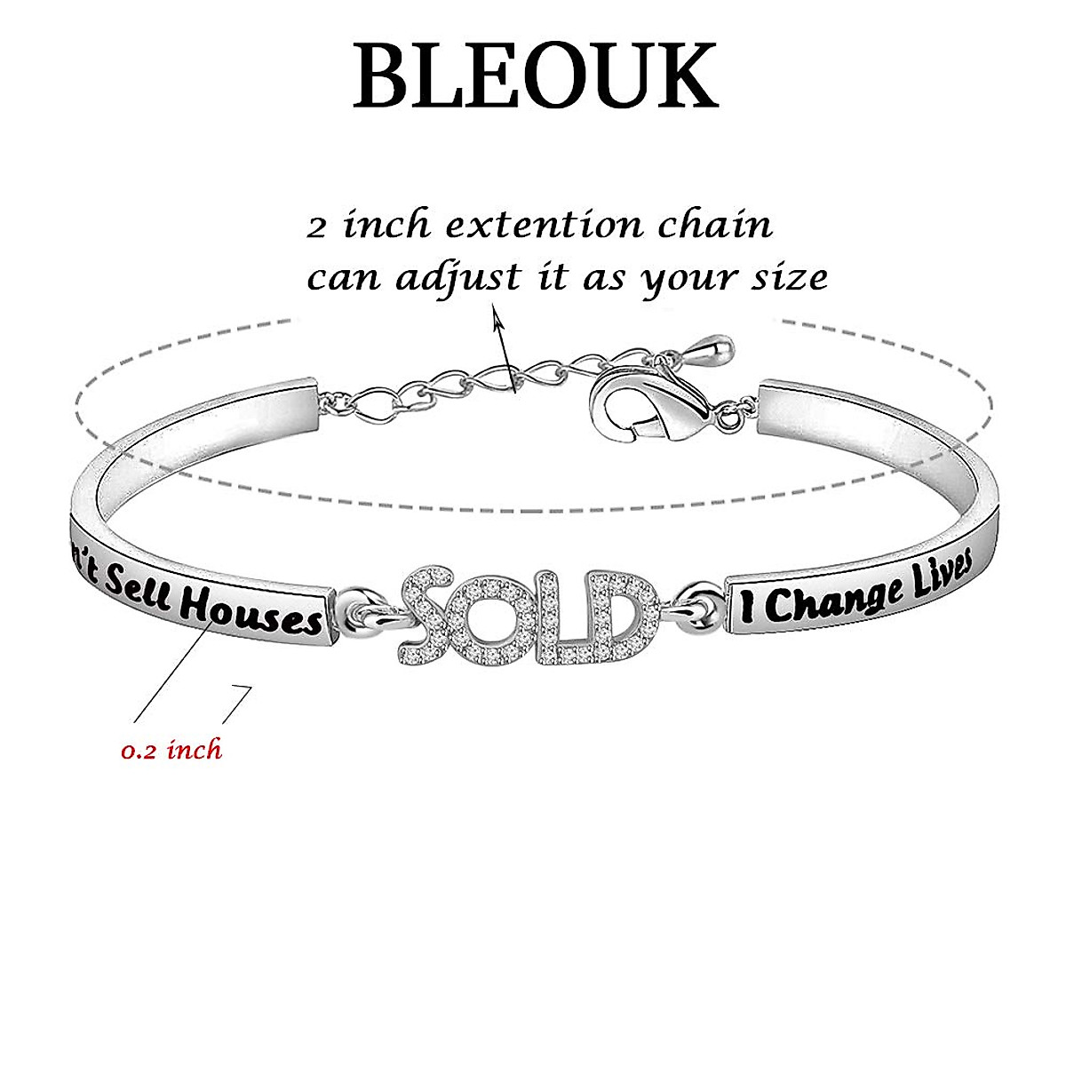 BLEOUK Realtor Gift Real Estate Agent Appreciation Gift I Don't Sell House I Change Lives (Change Lives Silver)