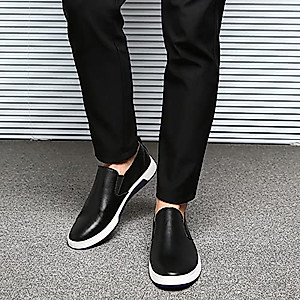 BSROT Men's Casual Oxford Shoes Slip-on Dress Shoes Comfortable Fashion Sneakers Black 8US