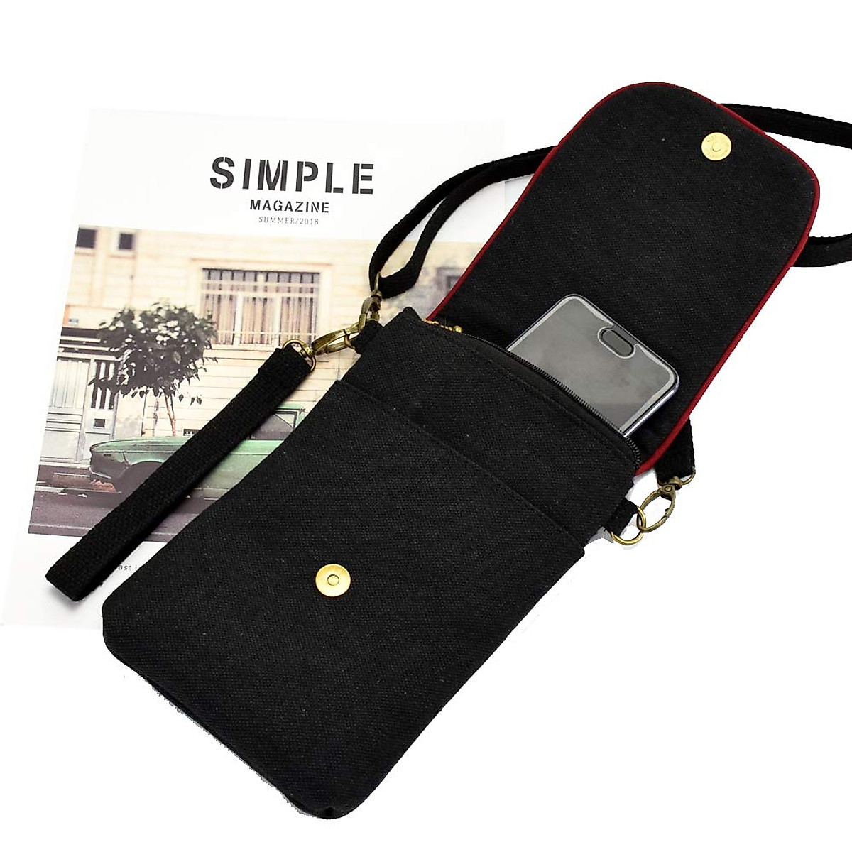 Vintage Canvas Boho Crossbody Purse Phoenix Sequin Wristlet Wallets for women Cell Phone Wallets (Blue)