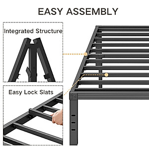 COMASACH 18 Inch Tall Metal Platform King Size Bed Frames with Maximum Storage, Anti-Slip Strengthen Support Mattress Foundation, Noise Free