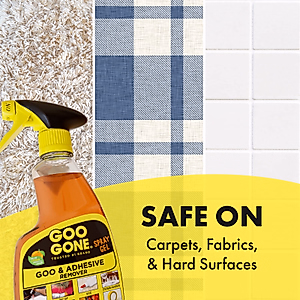 Goo Gone Adhesive Remover Spray Gel - 2 Pack and Sticker Lifter - Removes Chewing Gum Grease Tar Stickers Labels Tape Residue Oil Blood Lipstick Mascara