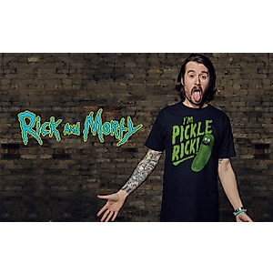 Ripple Junction Rick and Morty Men's Short Sleeve T-Shirt Pickle Rick Medium Black