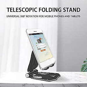 SCTEWELL Mobile Phone Holder, 1-Piece Mobile Phone Holder Suitable for iPhone, Ipad, Mobile Phones, All Android Smart Phones, Small desktops, Sturdy Aluminum Metal Phone Holder