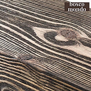 BoscoMondo 48 Inch Fireplace Mantel, Rustic Solid Wood Piece Floating Shelf – Wall Decor for Kitchen, Farmhouse, – Wall Mounted – Pine Wood - Invisible Heavy Duty Bracket (48", Black)