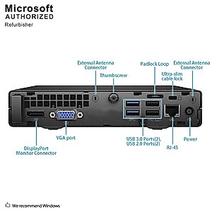 HP EliteDesk 705 G3 Mini Business Desktop PC, AMD A6 PRO-8570E up to 3.4GHz, 8GB DDR4, 128GB SSD, WiFi, BT, VGA, DP, Windows 10 64 Bit-Multi-Language Supports English/Spanish/French (Renewed)