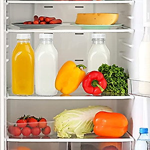 Moretoes 5pcs 32oz Glass Milk Bottles with Lids Glass Juice Bottles Reusable Clear Containers for Milk Juice Milkshake Honey Jam