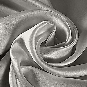 100% Mulberry Silk Pillowcase Pure,21 Momme Both Side Real Silk Pillowcases Hidden Zippered Slip Silk Pillowcase Hypoallergenic Soft Breathable for Hair, Skin and Good Sleep（Grey, Standard：20"x26"）