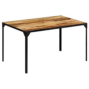 AJSEOYBS Dining Table,Dining Room Table, w/Spacious Desktop, Kitchen Table, Ideal for Living Room, Dining Room and Restaurant,Dining Table 55.1"x31.5"x29.9" Solid Mango Wood