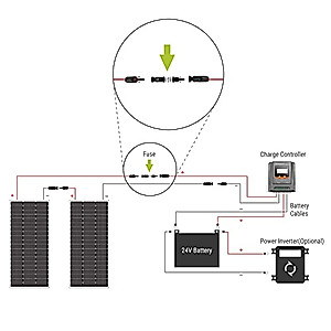 Newpowa Solar Panel in-line 10A/15A/20A Fuse Holder Phtotovoltaic Connectors 1000V IP67 Waterproof for Off-Grid, Grid-tie System (10A)