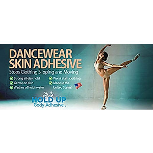 Hold Up Body Adhesive Original - Roll On Skin Adhesive for Compression Stockings, Socks, Clothing, Costume, Fashion, Dance - Hypoallergenic & Skin-Friendly Formula, Safe for Daily Use - 2 oz. Bottle