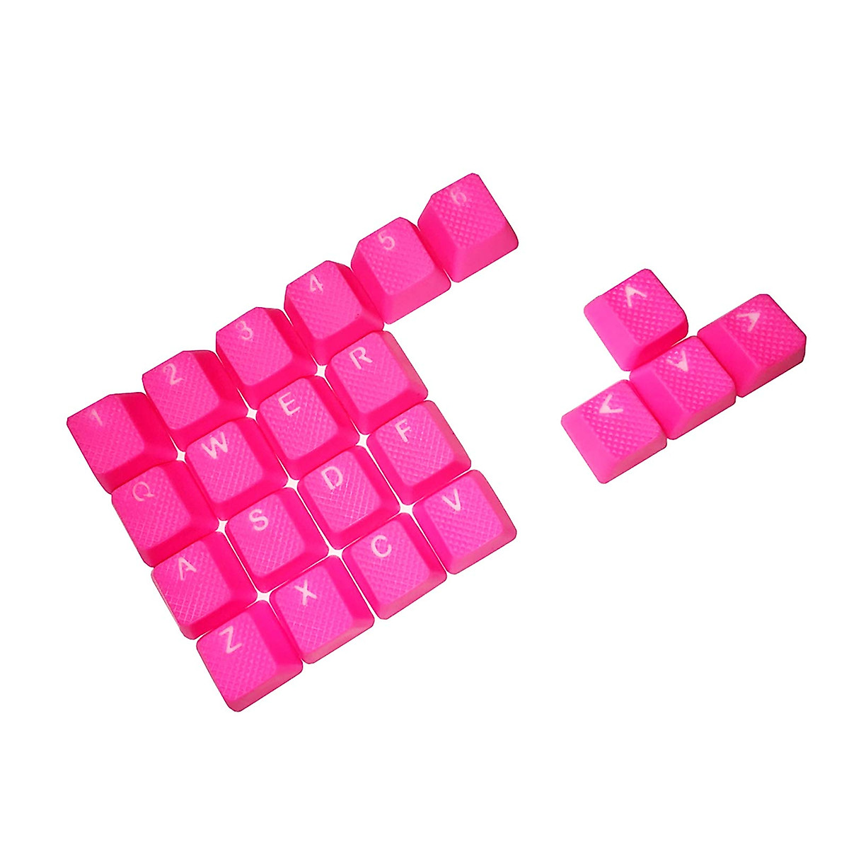 Tai-Hao Rubber Gaming Backlit Keycaps Set - 22 Keys for Cherry MX Mechanical Keyboards Compatible OEM Include Key Puller (Neon Jelly Pink)