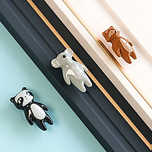 30GO Decorative Ceramic Hooks (Set of 5) | Wall Hooks and Drawer Handles for Home Decor | Cute Cartoon Hooks for Kids' Rooms