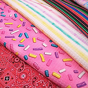 David accessories 7Pcs Mixed Style Bullet Liverpool Textured Fabric Set 4 Way Stretch Spandex Knitting Fabric by Half Yard for Head Wrap Hair Bows Making (Set)