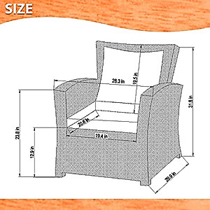 Atlantic Patio Atlantic Hibiscus 2-Piece Armchair Set with Light Grey Cushions Wicker | Ideal for Outdoors and Indoors, Black