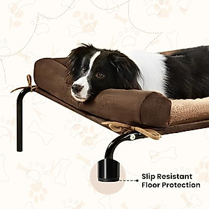 ROMROL 2 in1 Elevated Cooling Dog Bed for Large Dogs Raised Dog Cot Beds with Chew Proof Breathable Mesh and Metal Frame Portable Pet beds with No-Slip Rubber Feet for Indoor & Outdoor Easy to Clen