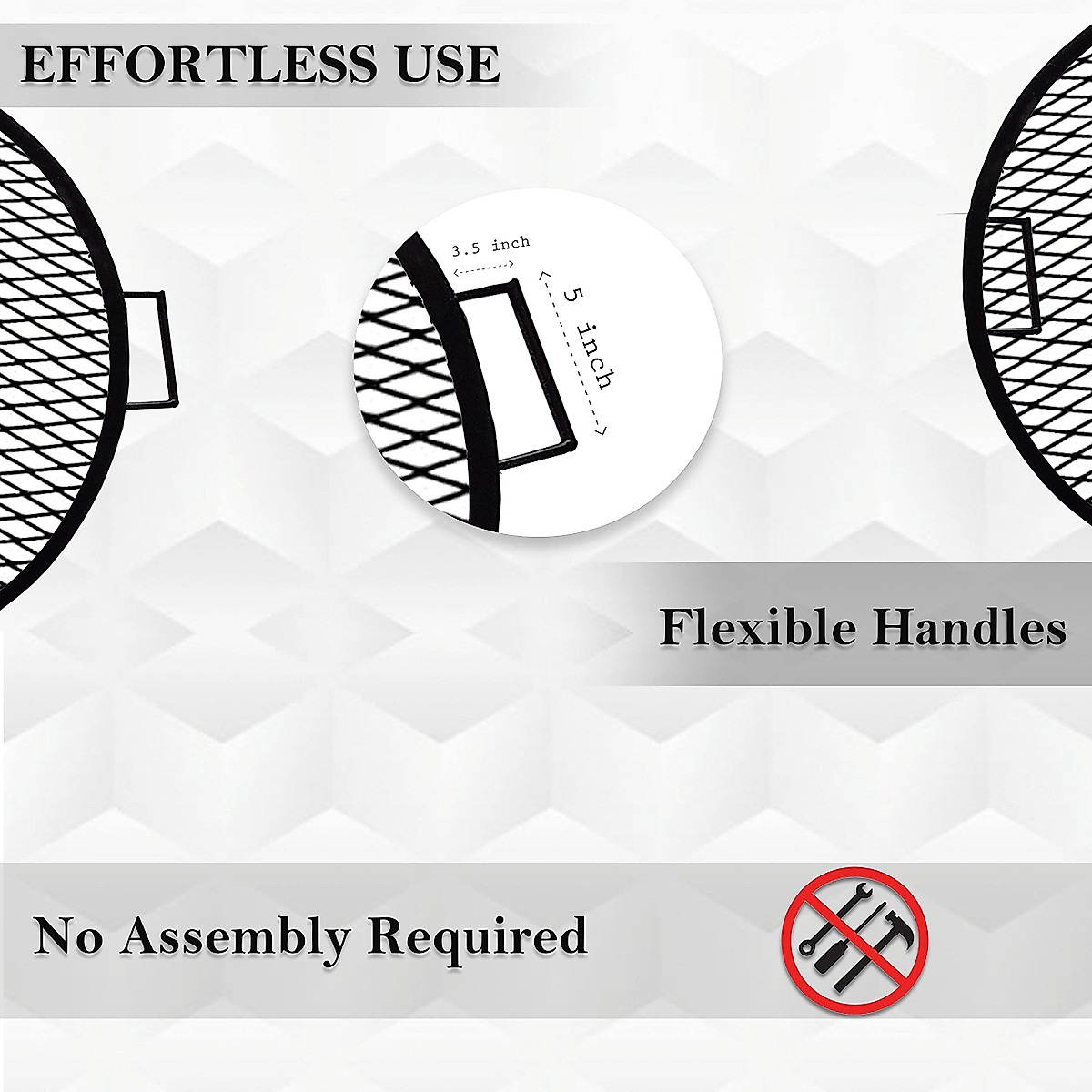 SIMOND STORE 24" Round Cooking Grate X Marks Heavy-Duty Steel Round Fire Pit Grill