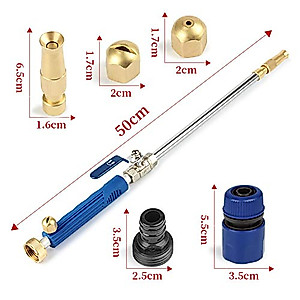 Hydro Jet High Pressure Power Washer, Pressure Washer Gun with Garden Hose End, Glass Window Cleaning Sprayer Extendable Garden Car Water Washing, Hydrojet Washer Nozzle (Adjustable Type + Fan Type)