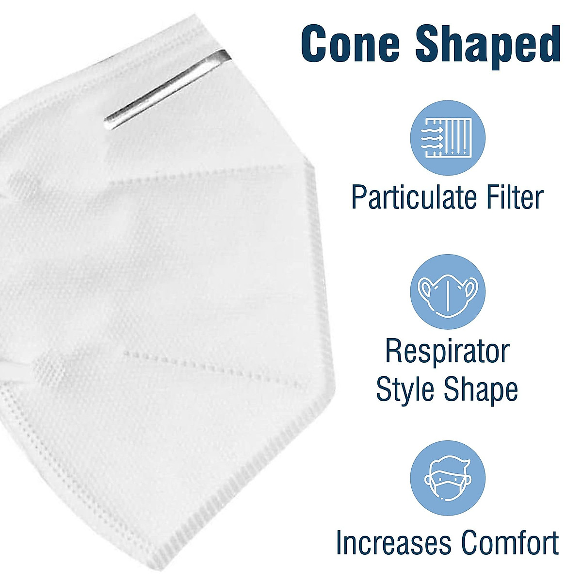 WECARE White KN95 Adult Face Masks 20 Pack - Individually Wrapped Disposable 4 Ply Particulate Respirator Mask - Anti Fog, PM2.5, Comfortable Folded Design