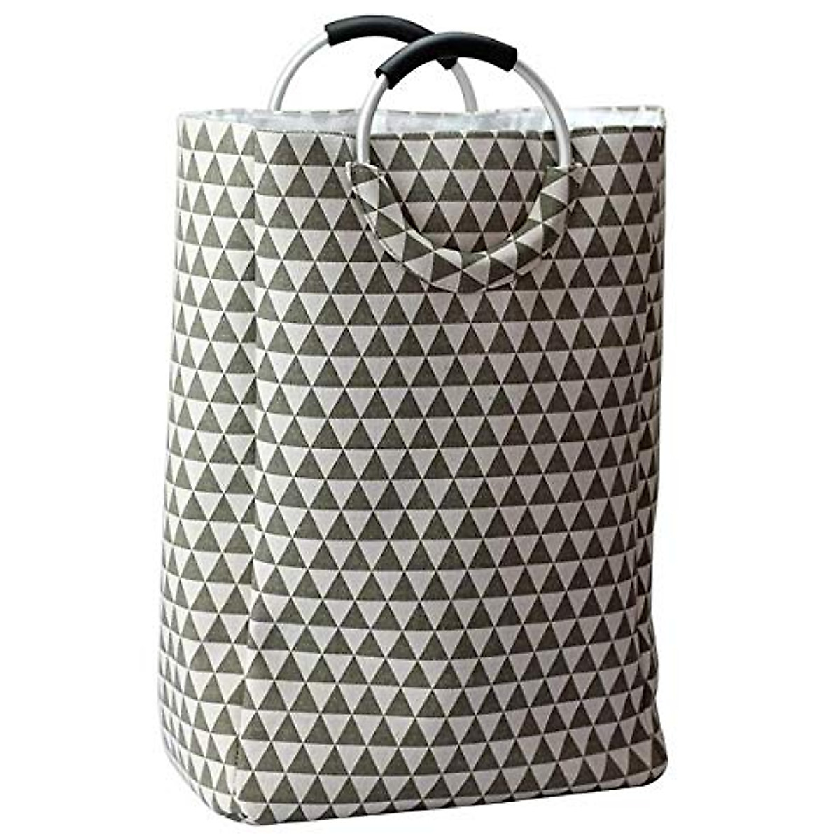 IF DESIGNS DOUBLE LAUNDRY BASKET WITH HANDLE, FOLDABLE HAMPER, ORGANIZER DIRTY CLOTH (gray)