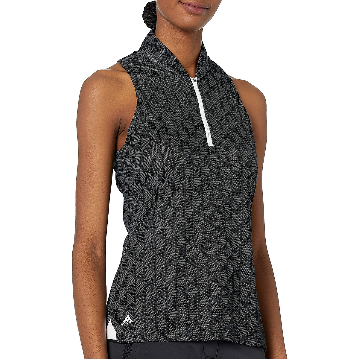 adidas Golf Women's Heat.RDY Racerback Primegreen Polo Shirt, Black, Large