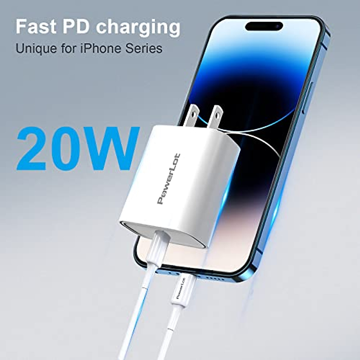 USB C Charger Block, PowerLot [3 Pack] PD 20W USB-C Power Adapter Compact USB-C Fast Wall Charger for iPhone 14,14 Pro,14 Pro Max, iPhone 13 Pro Max, iPad Pro, AirPods Pro, iWatch 8/7/SE