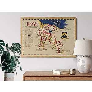 Vintage Photograph of Normandy D-Day WW2 Map Print, 1994 World War 2 Wall Art D-Day Military Decor Gifts - Historical Poster and Art Prints War Military American History (16x24)