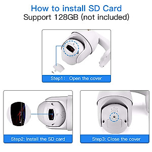 Alptop Outdoor PTZ WiFi IP Security Camera 1080P Home Surveillance Camera Pan/Tilt Two-Way Audio Motion Detection Color Night Vision Auto Tracking CamHiPro APP AT-200DW